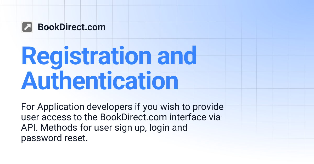 Registration and Authentication | BookDirect.com